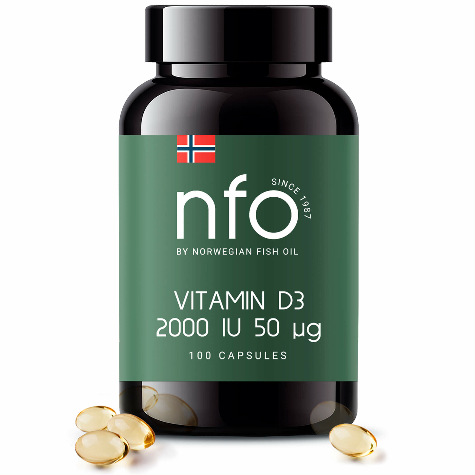 Витамин Д3 NFO/Норвегиан фиш оил капсулы 2000МЕ 250мг 100шт