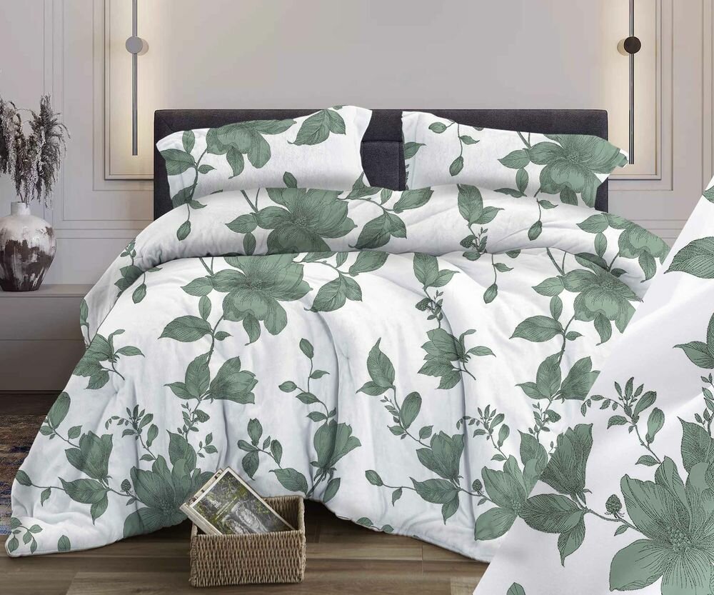 Комплект постельного белья 2-спальный, бязь "Комфорт" (Грация, зеленый)