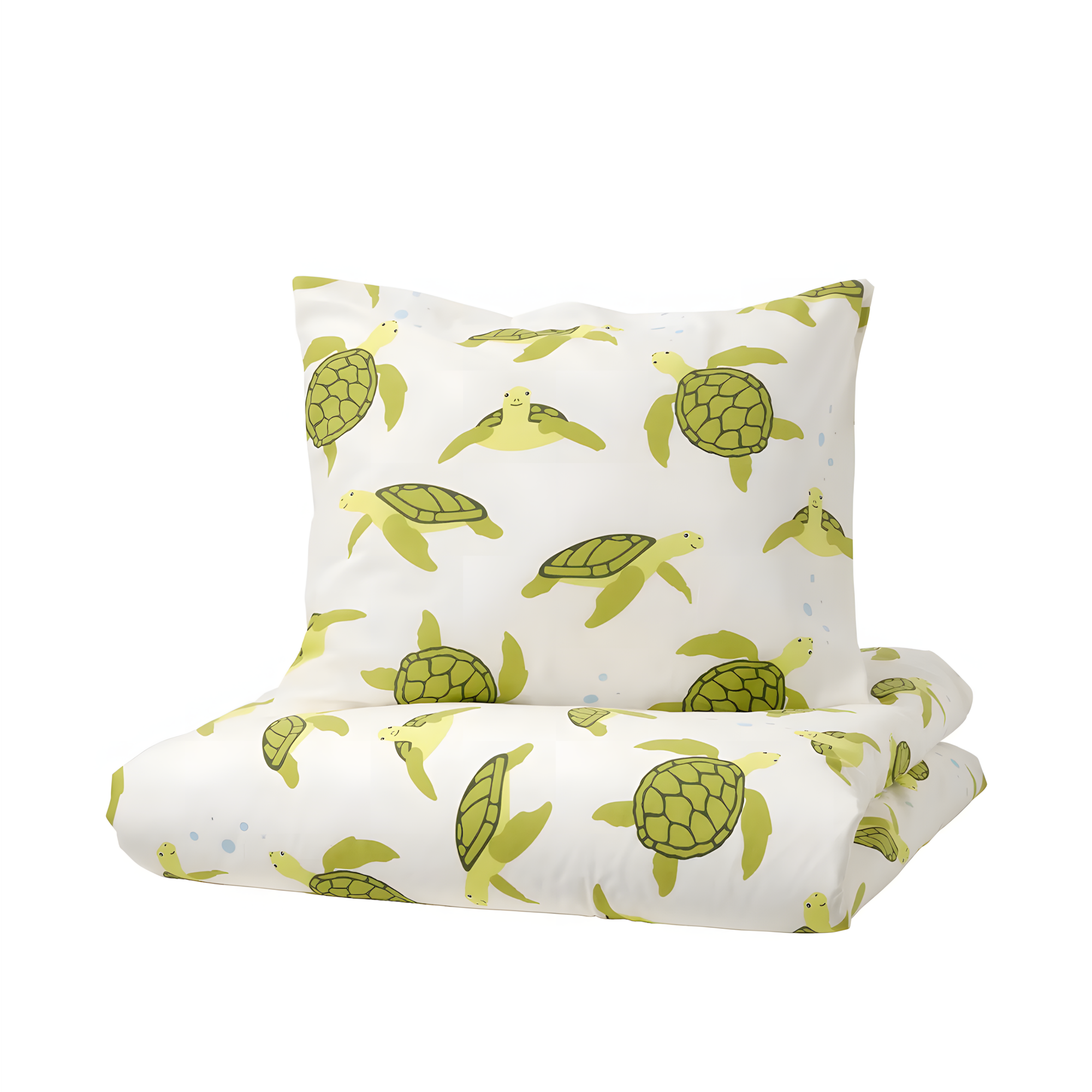 Детское постельное белье ИКЕА BLAVINGAD, Понты и подушки, черепаха рисунок, 150х200/50x80 см, 100% хлопок