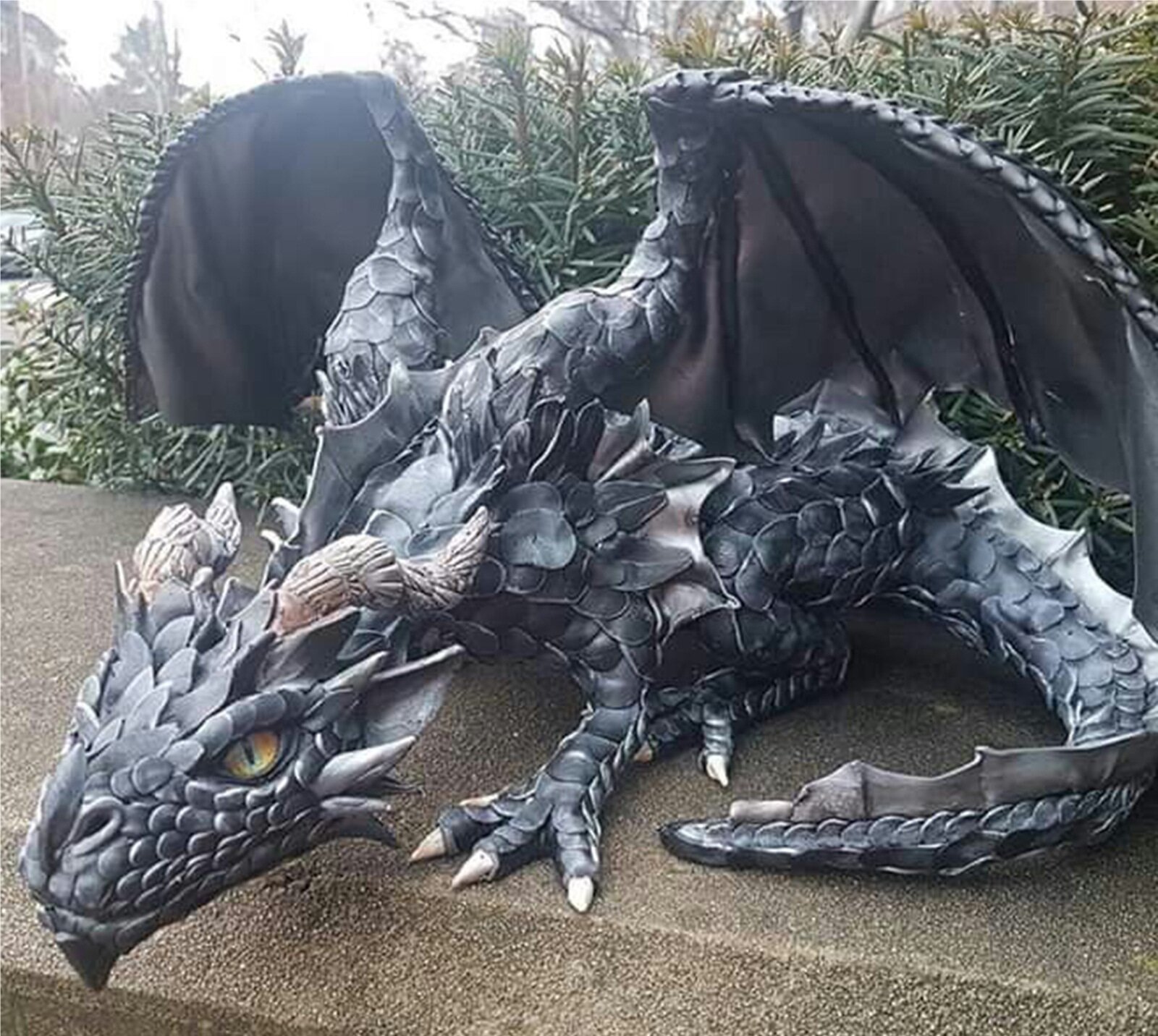 Скульптура "Дракон", ручная работа, из смолы, для декора сада, 20x15x9 см