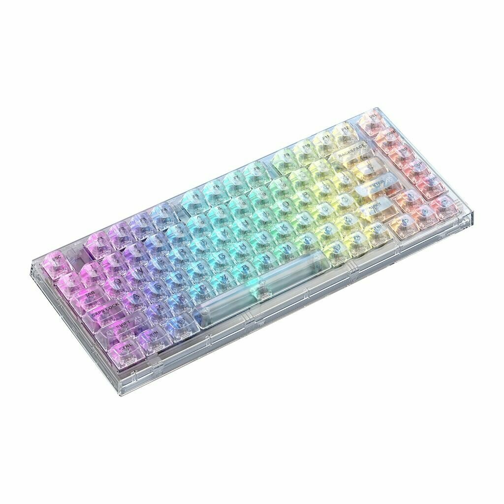 X75 82-клавишная игровая клавиатура Type-C Прозрачная механическая Bluetooth-совместимая 5.0 2,4G Light с возможностью горячей замены