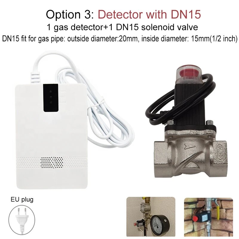 Детектор газа с электромагнитным клапаном DN15