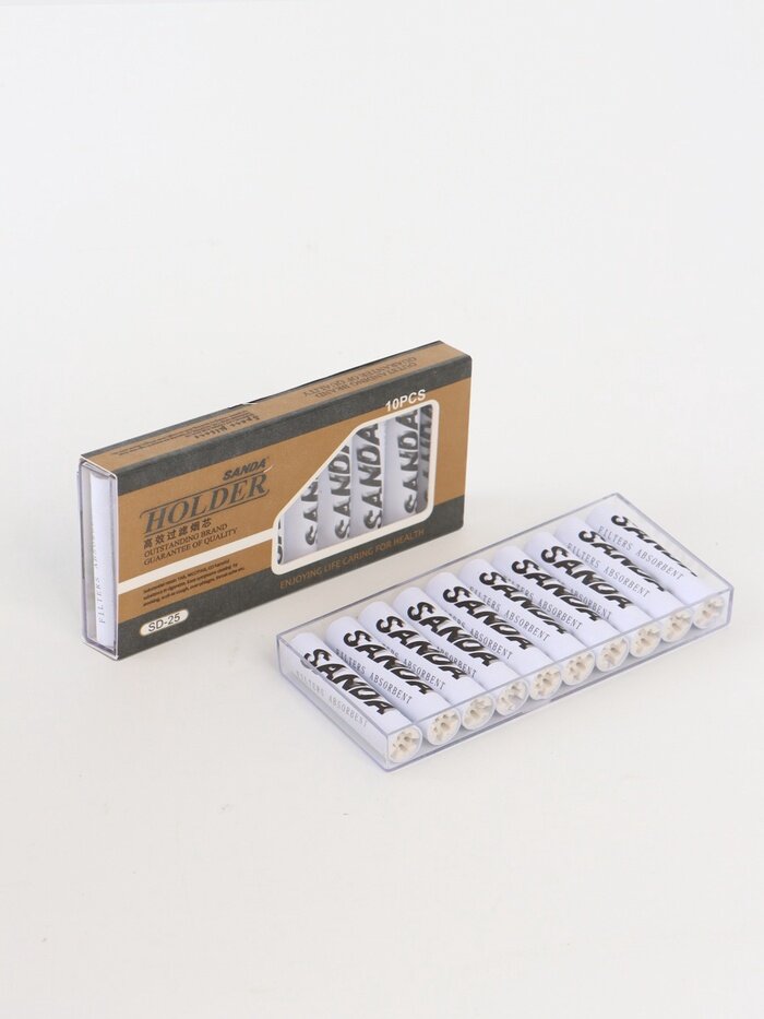 Угольный фильтр для трубки, набор 10 штук, d = 8 мм, 3.5 см, белый