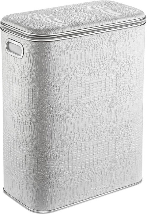 Корзина для белья Geralis KWH-B белая, хром, стандартная