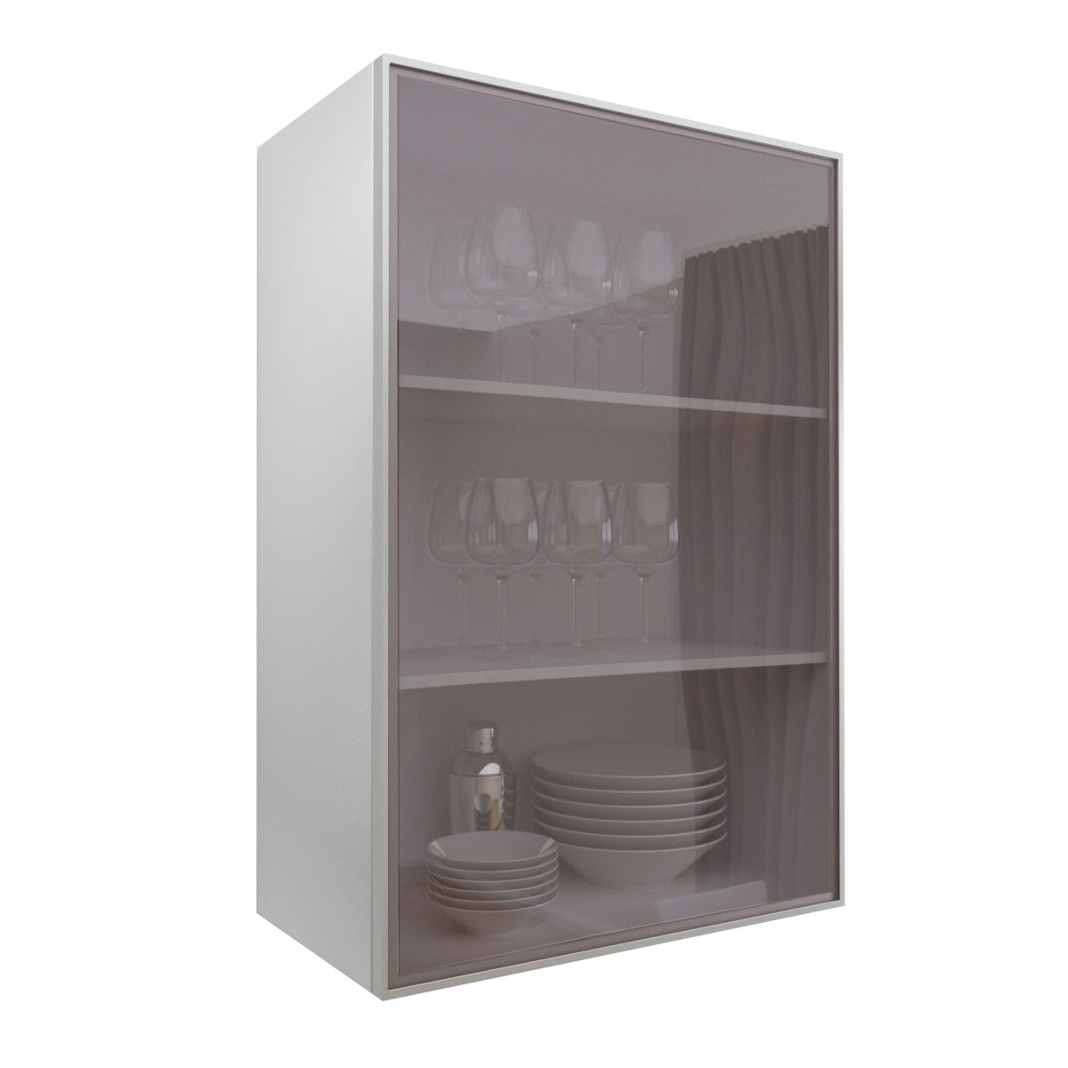 Фасад из алюминиевого профиля со стеклом Aluminum Glass 60х90 см, алюминий браш/бронза