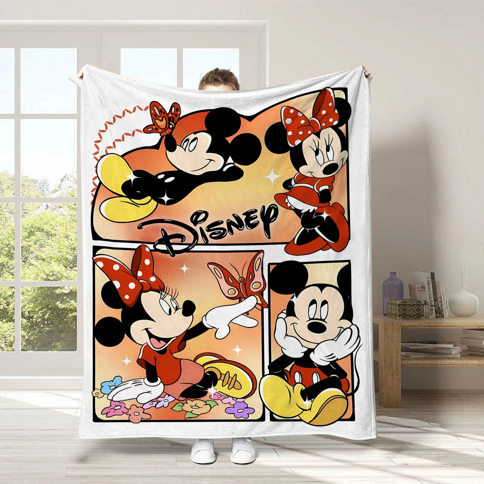 Disney Детский плед с изображением Микки Мауса, фланелевый всесезонный плюшевый плед из фланели с мультяшным принтом.