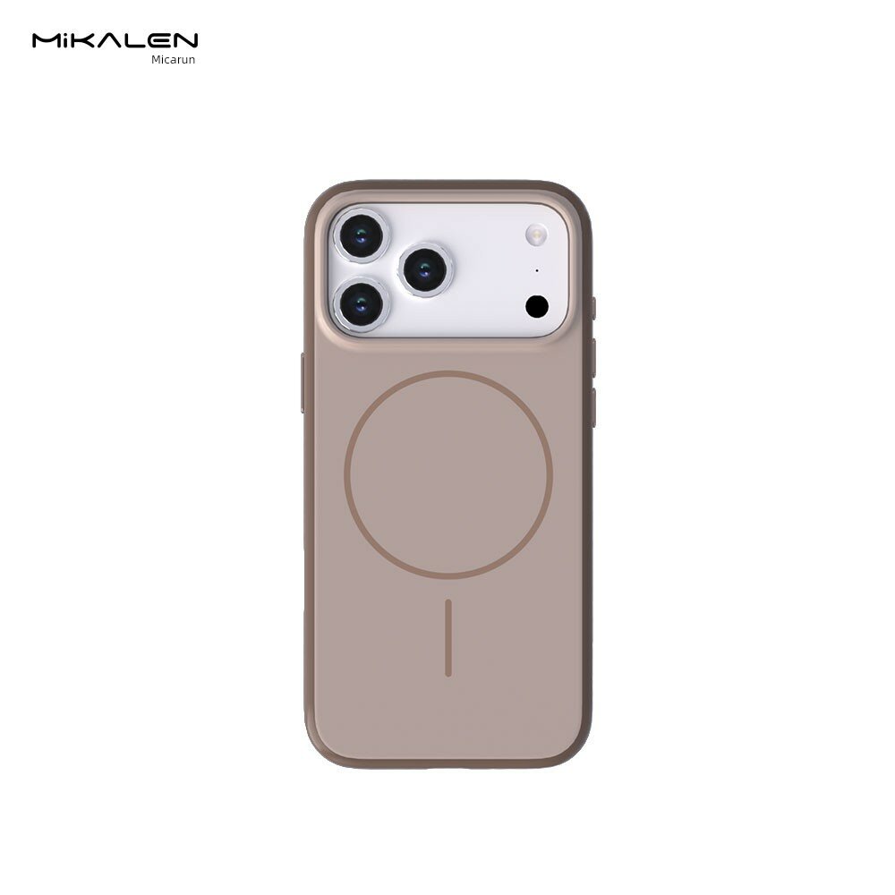 IPhone 16 Кожистый магнитный чехол с противоударной защитой в Пшеничный золотой
