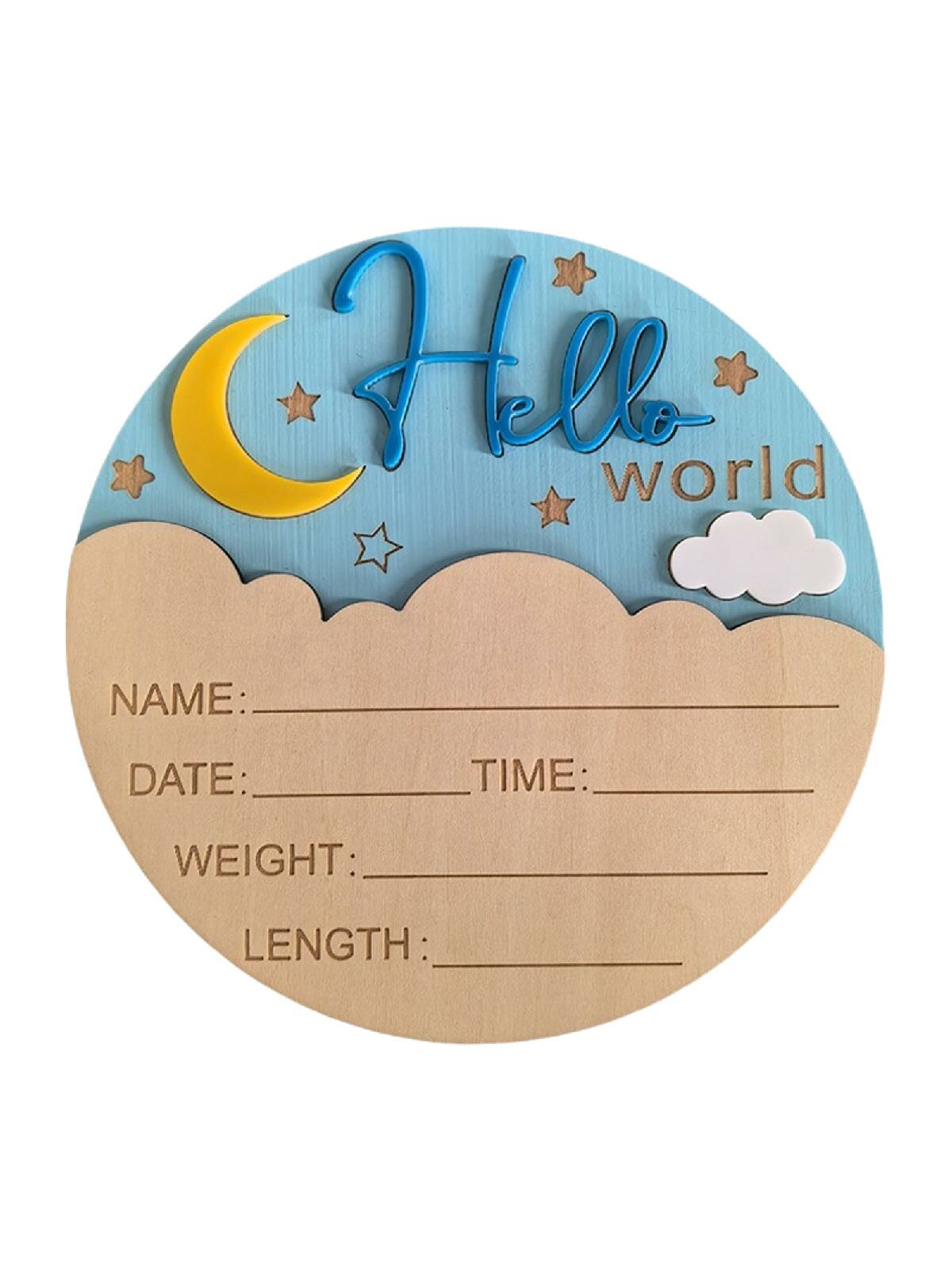 Табличка с записью о рождении круглой формы, Креативный реквизит для фотосъемки, украшение стен детской