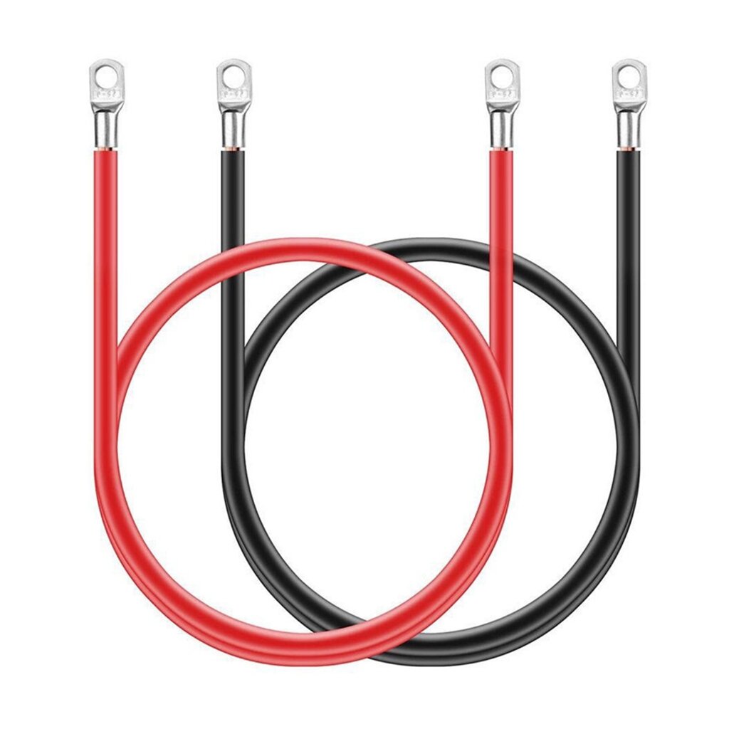 2шт 5AWG медный кабель инвертора аккумулятора с наконечниками для солнечных автофургонов, автомобилей, лодок