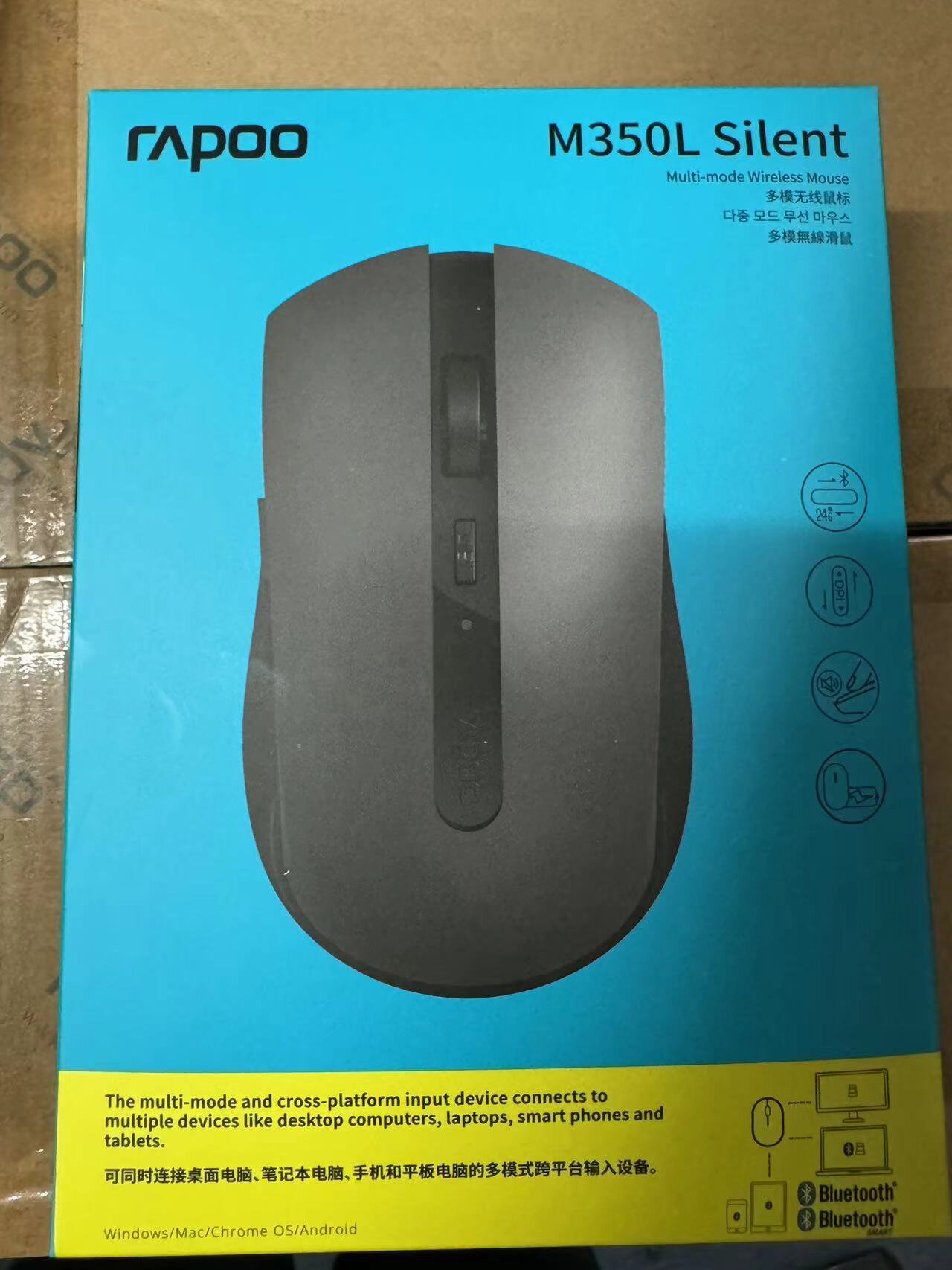 Беспроводная Bluetooth-мышь Rapoo M350L, двухрежимная, бесшумная, перезаряжаемая, универсальная для офиса, компьютера,