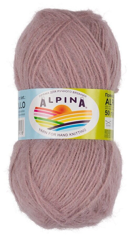 Пряжа "ALPACA POLLO" 80% альпака, 20% акрил 50 г 125 м 03 пыльно-розовый