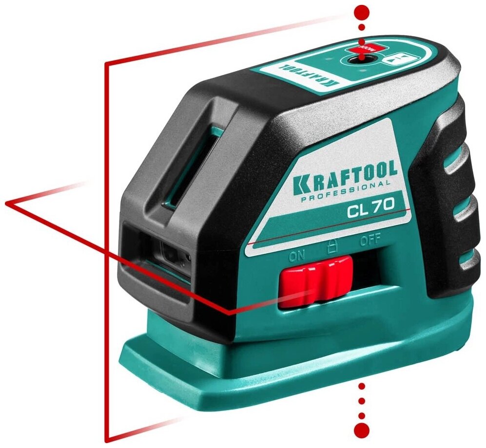 KRAFTOOL CL-70 нивелир лазерный , 20м/70м, IP54, точн. +/-0,2 мм/м, питание 4хАА, в коробке