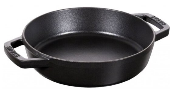 Сковорода круглая Staub , с чугунными ручками, черная, 20 см (12232023)