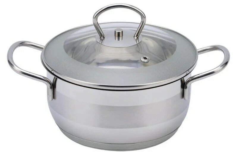 Кастрюля из нержавеющей стали Bekker / Беккер BK-1627 Premium Mini Pot с крышкой диаметр 18см объем 2.2л / посуда для всех видов плит