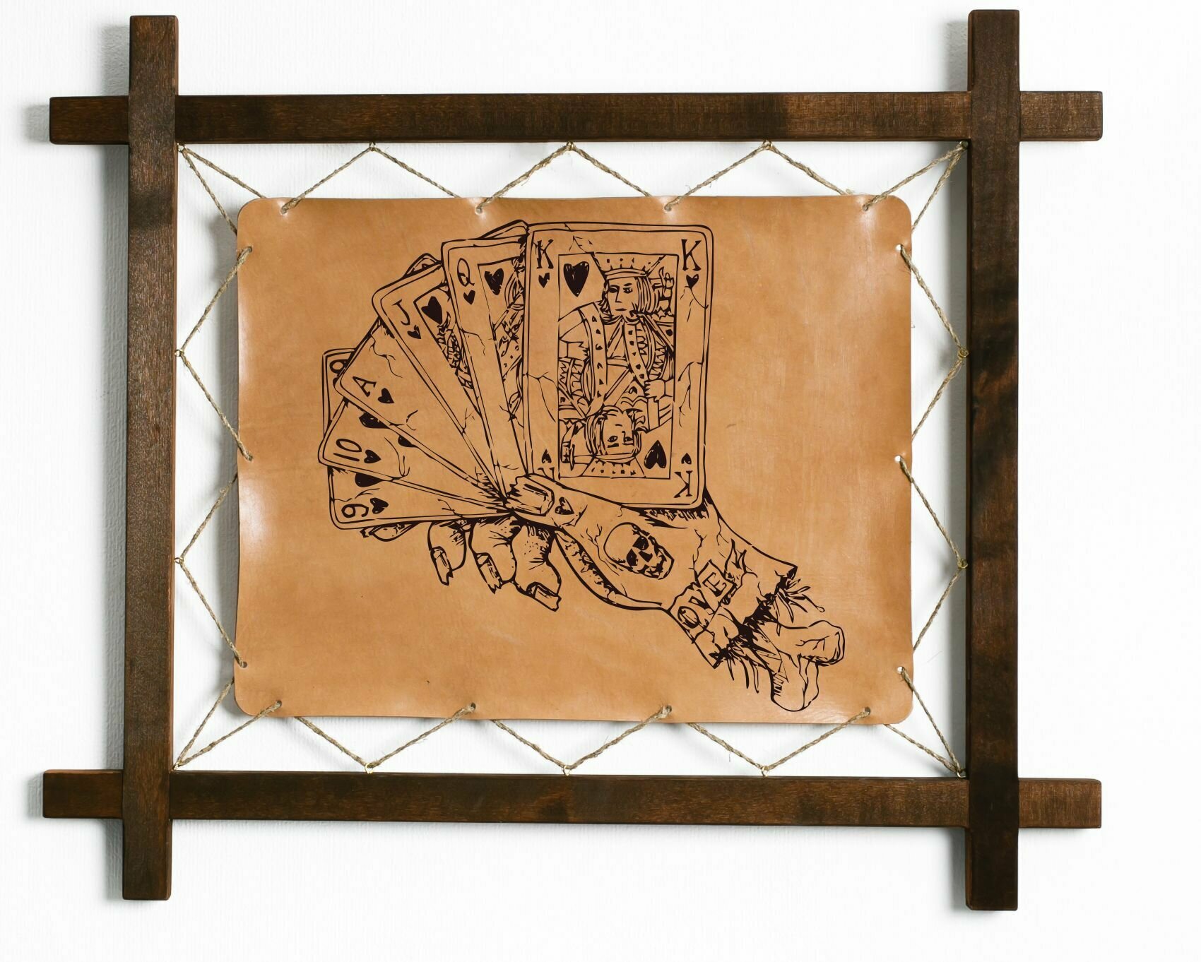 Картина интерьерная из кожи "Покер", BoomGift