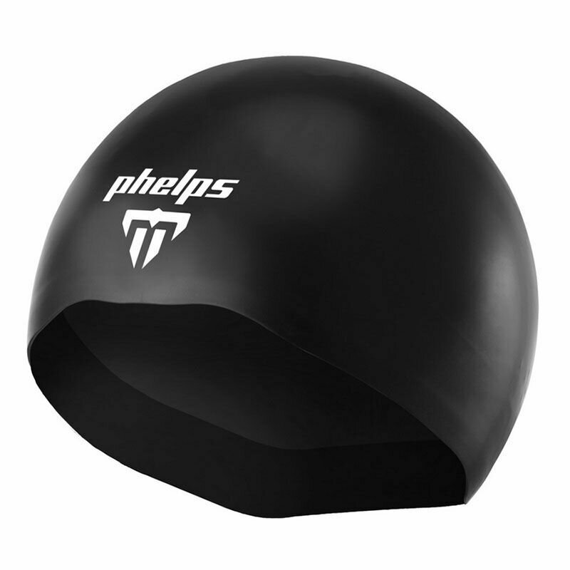 Шапочка для плавания силиконовая стартовая Phelps X-O 2, черная, размер M (55-59)