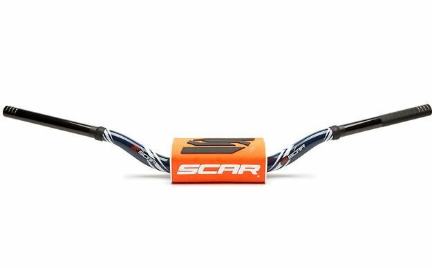 Руль Scar O2 28.6 (1 1/8) RC Style темно - синий с оранжевой подушкой