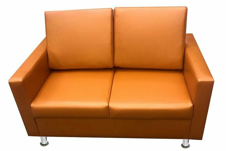 Диван прямой Ватсон для дома и офиса130x75х90 оранжевая экокожа
