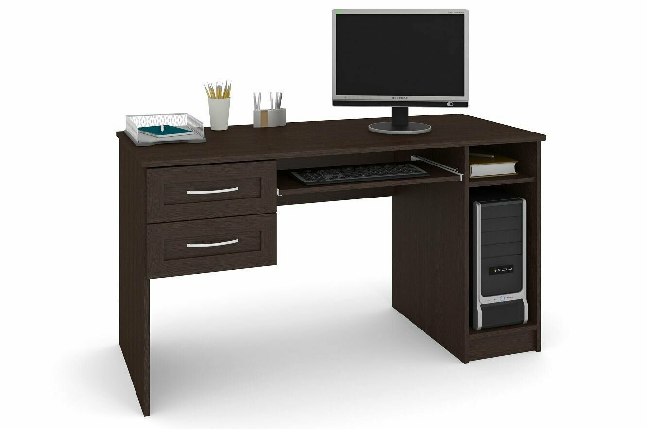 Стол компьютерный СП-11 МДФ венге цаво, ящики слева, рамка квадро