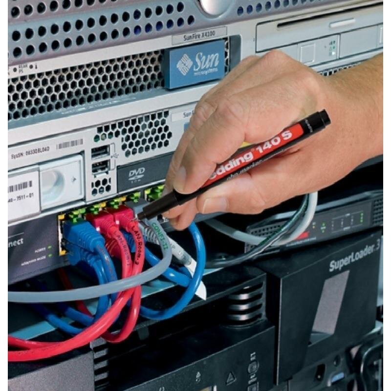 Маркер Edding E-140, круглый наконечник, устойчивый к стиранию, чёрный