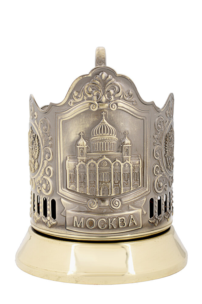 Подстаканник подарочный латунный Храм Христа Спасителя (13127)