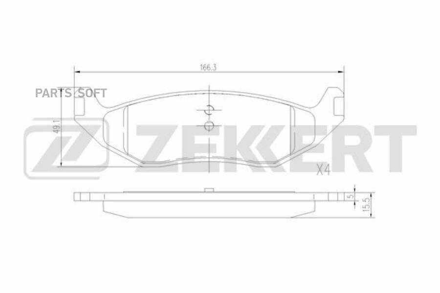 Колодки торм. диск. задн. Chrysler Aspen 06- Zekkert арт. bs-3038