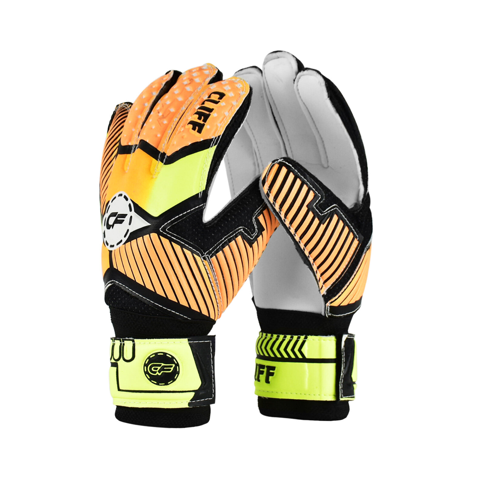 Перчатки вратарские. тренировочные CLIFF СS-21027, оранжево-салатовые, р.6