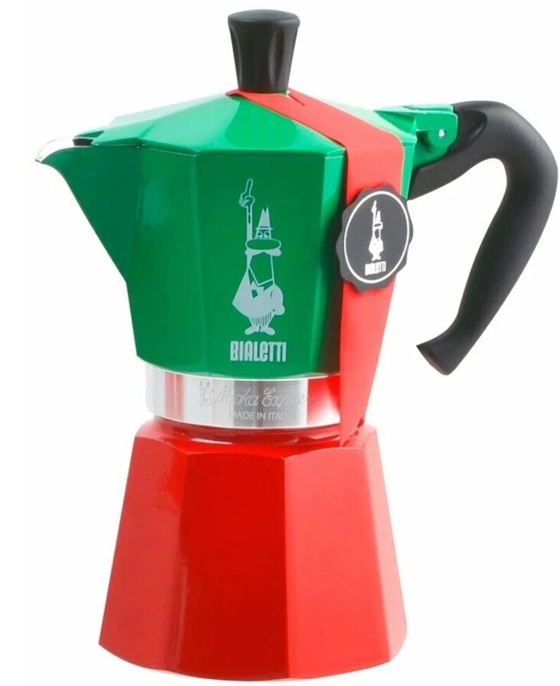 Гейзерная кофеварка Bialetti Moka Express Italia Collection, 130 мл, 130 мл, tricolore 5322