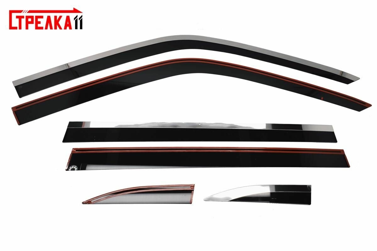 HAVAL DARGO 2022-н. в. - 2D Дефлекторы окон с хром полосой