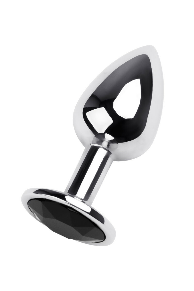 ToyFa Анальная пробка коническая с кристаллом 7 см, серебристый/черный