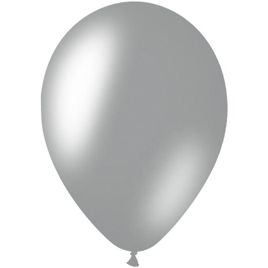 Воздушные шары Meshu М12/30см, металлик, серебро, 50 штук