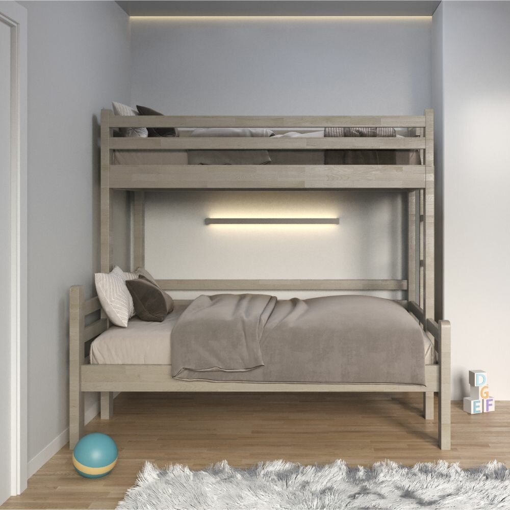 Детская двухъярусная кровать 70x200 Орленок цвет Беленый дуб