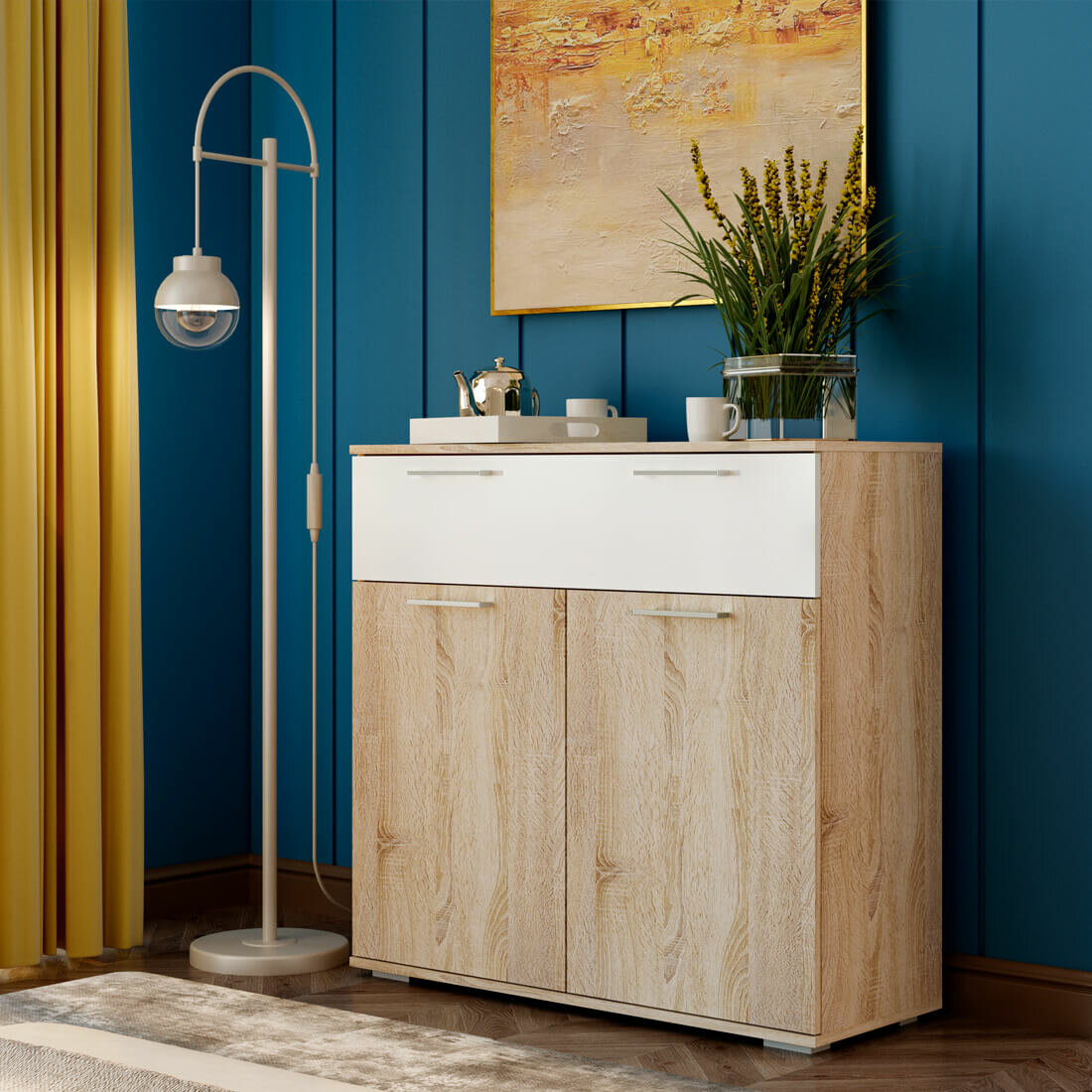 "Белладжио" тумба ТБ-19 (1002х952х372) сонома/белый