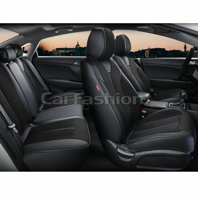 Комплект чехлов на весь салон CarFashion 5D MARSHAL PLUS, цвет черный
