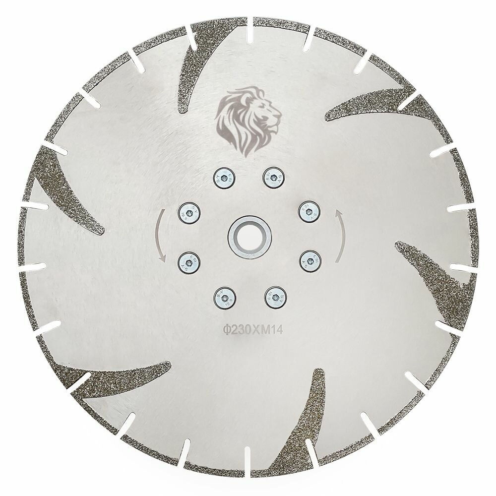 Диск отрезной сегментный по мрамору KING 230 мм с фланцем M14
