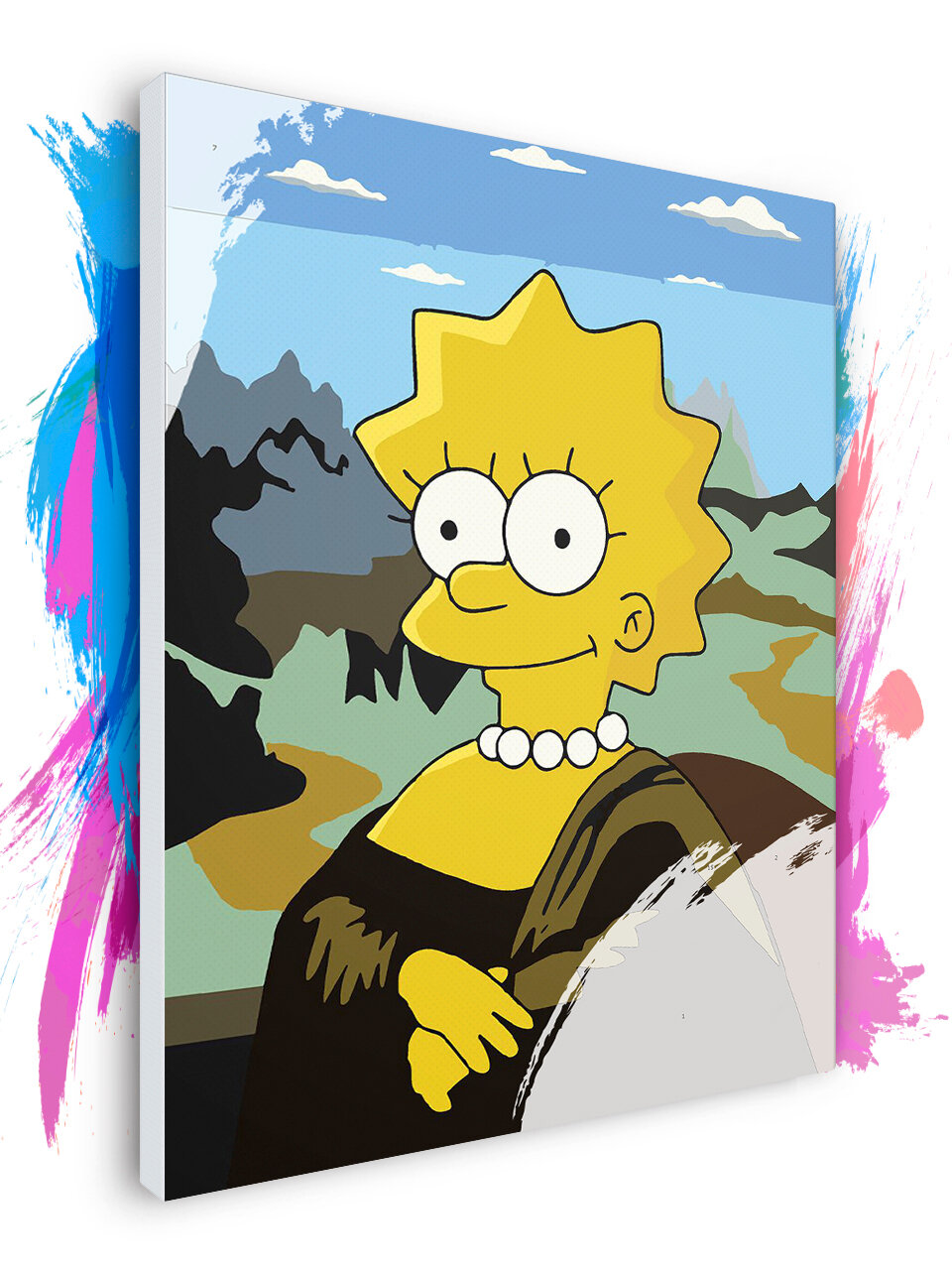 Картина по номерам на холсте Симпсоны - Мона Лиза, 40 х 50 см