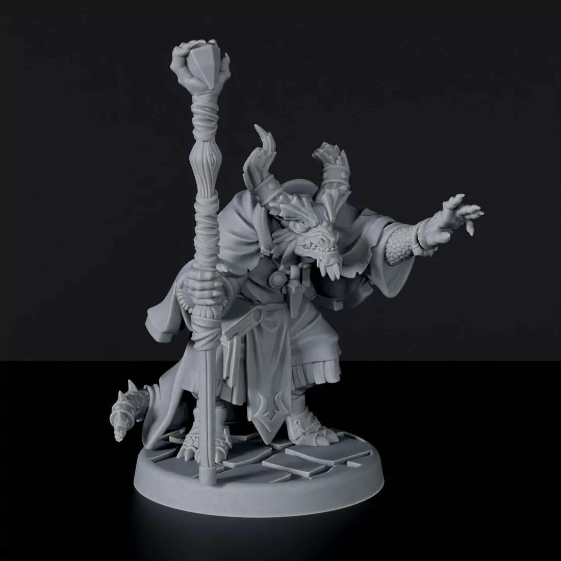 Миниатюра D&D 'Драконорожденный колдун' масштаб 32 мм (DnD, Dungeons & Dragons, ДнД, Подземелья и Драконы, Pathfinder)