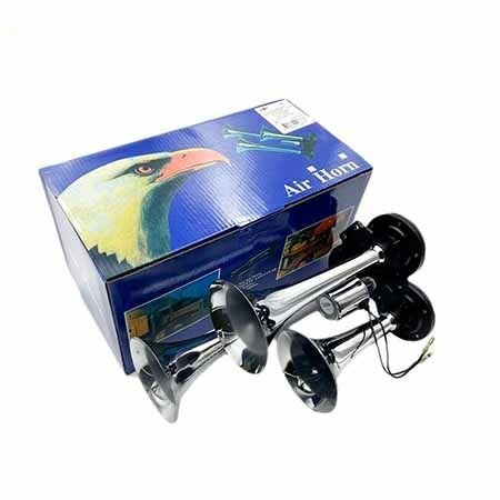 С413 12-24В 6А Сигнал звуковой пневматический "Горн", 3 рожка, L-165/230/300, без компрессора