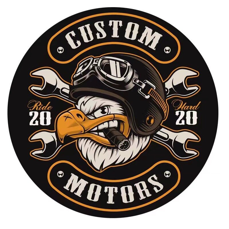 Байкерская наклейка "Орёл в шлеме", 12 х 12 см