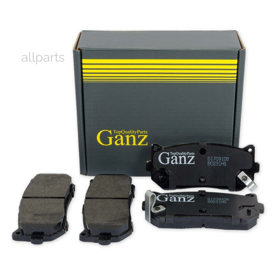GANZ GIJ09108 Колодки задние для KIA CARENS II FJ1.6, 1.8, 2.0CRDI 02-06 GANZ GIJ09108