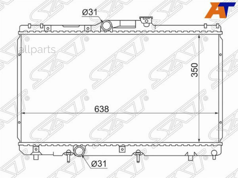 SAT TY0001-110 Радиатор Toyota Corolla (E100, E110) 91-02 / Corolla Ceres 92-99
