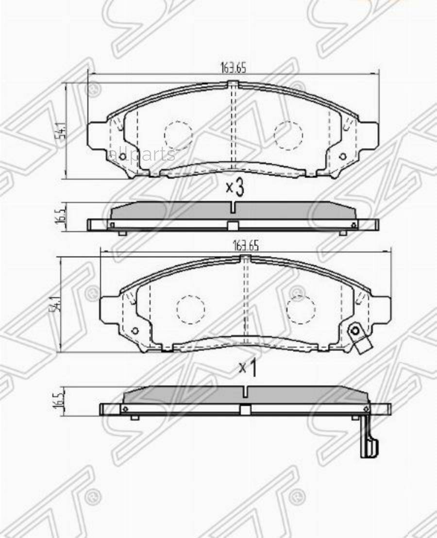 SAT ST-41060-EB326 Колодки тормозные (Спереди) Nissan Leaf 09-17 / Pathfinder 04-14