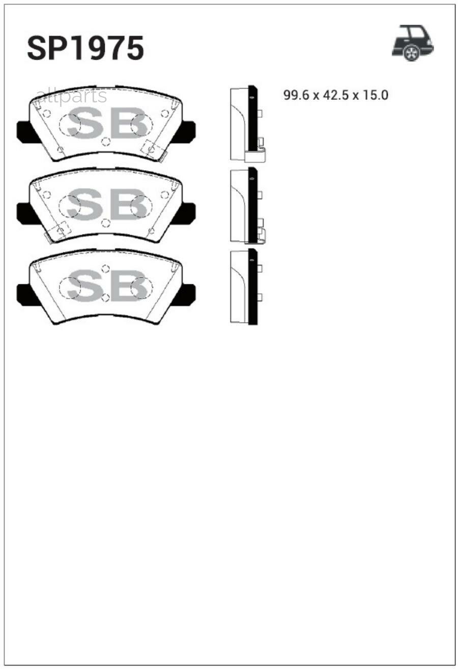SANGSIN BRAKE SP1975 Колодки тормозные KIA PICANTO 17- задние