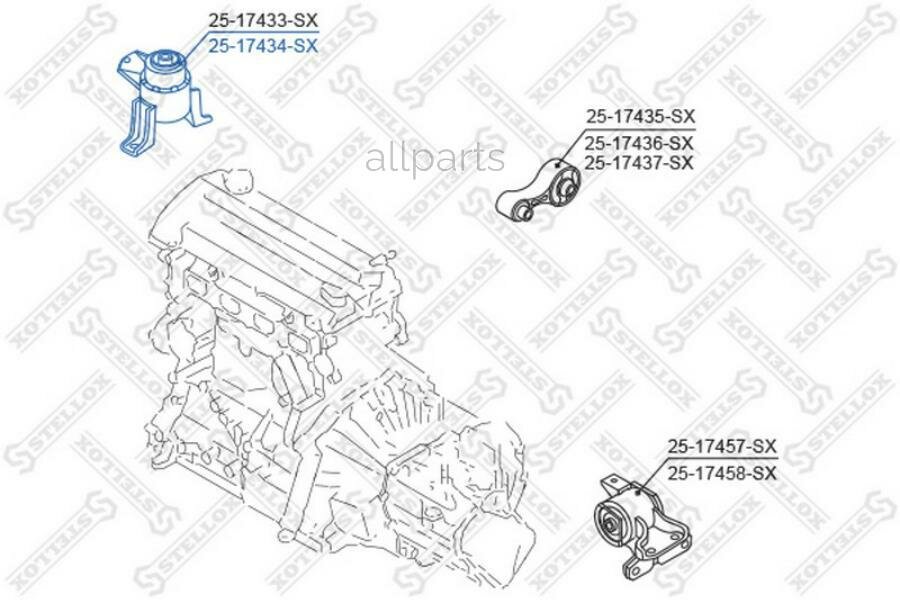 STELLOX 25-17434-SX Подушка двигателя правая