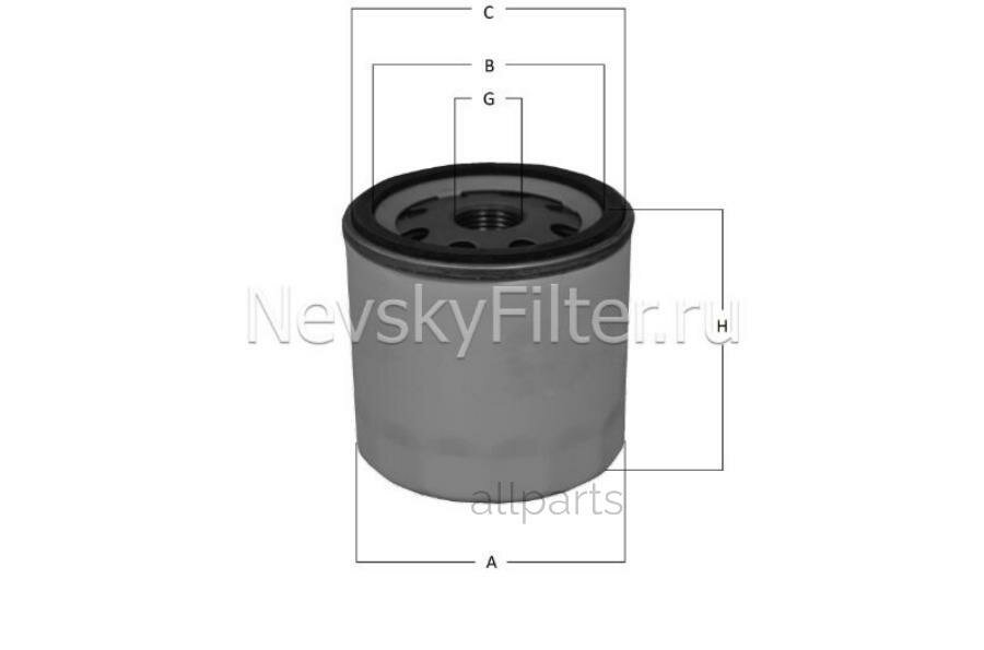 NEVSKY-FILTER NF1026 Фильтр масляный AUDI A6 (4A/C4) | 94-97 VW (VOLKSWAGEN) Golf III (1H1 1H5) | 91-99