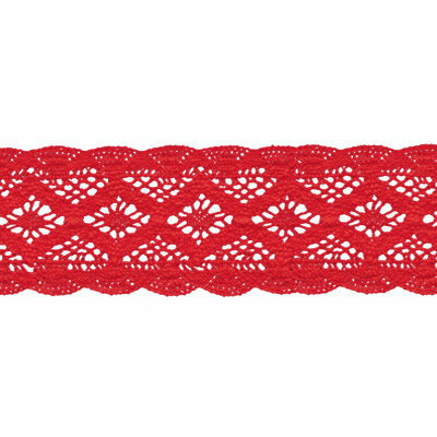 "Gamma" кружевная лента HVK-46 фасовка 47 мм 3 м СК/Распродажа №026 красный