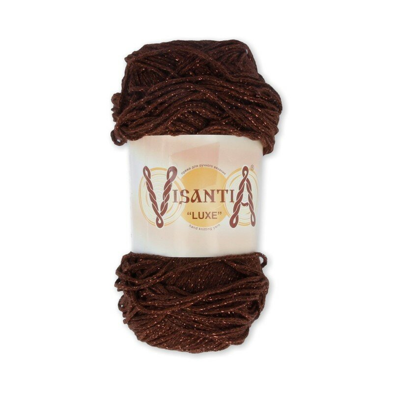 Пряжа VISANTIA "LUXE" 50% полиэстер, 35% вискоза, 15% люрекс 100 г 240 м №12 коричневый