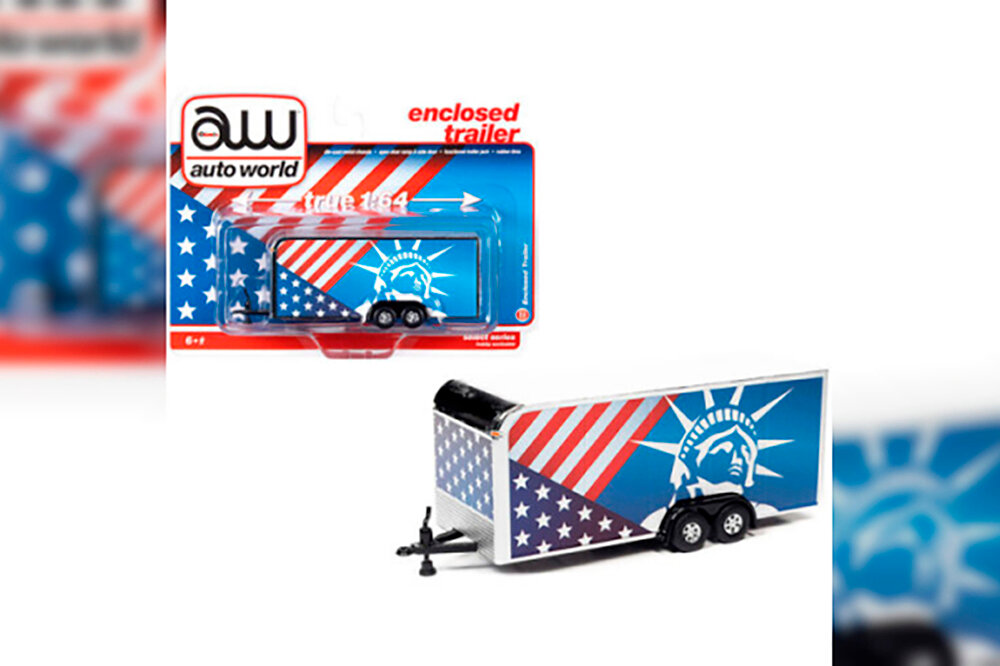 Модель коллекционная AUTO WORLD Trailer *patriotic theme* (длина модели 6-10 см)
