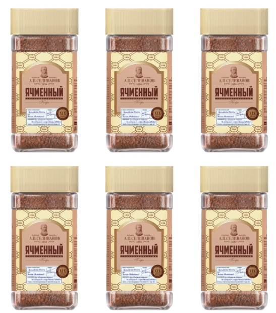 Напиток кофейный А. П. Селиванов ячменный, без кофеина, гранулированный, 75 гр, 6 уп