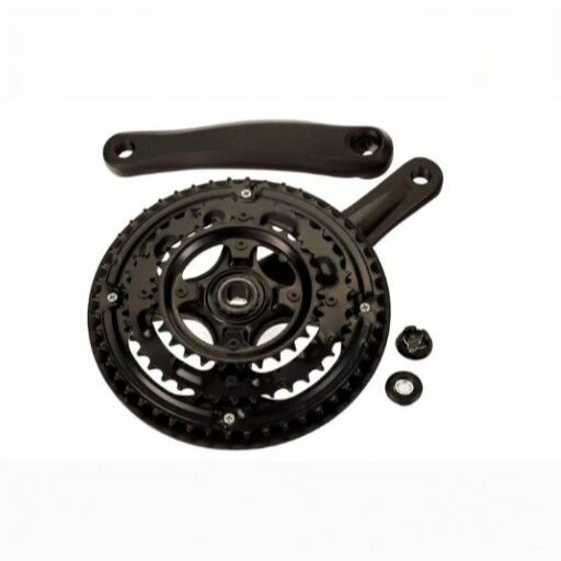 Шатуны-система TRIX, 3 скорости, 28/38/48 зуба, сталь с защитой "карбон"; шатуны 170мм, алюминий, под квадрат, черные